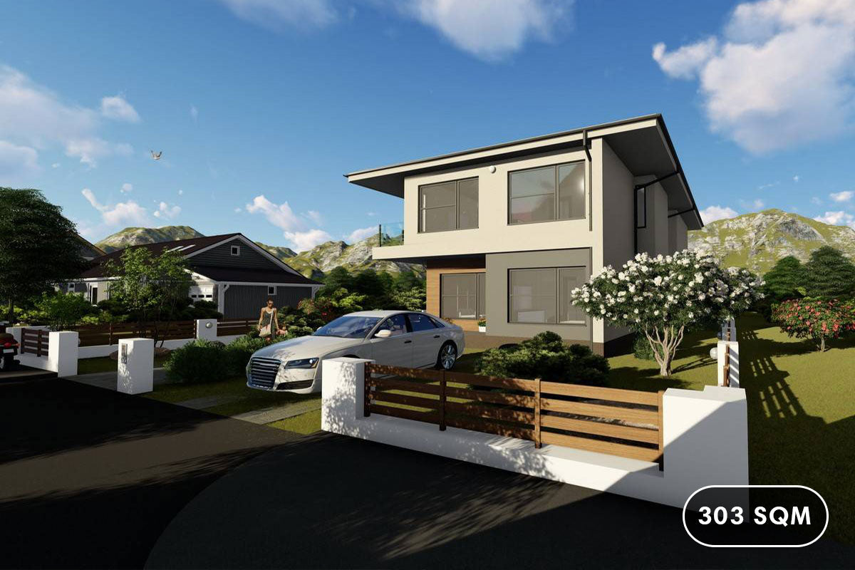 Two Story Steel Frame House With Five Bedrooms Model 303-051 – Wolf Construct